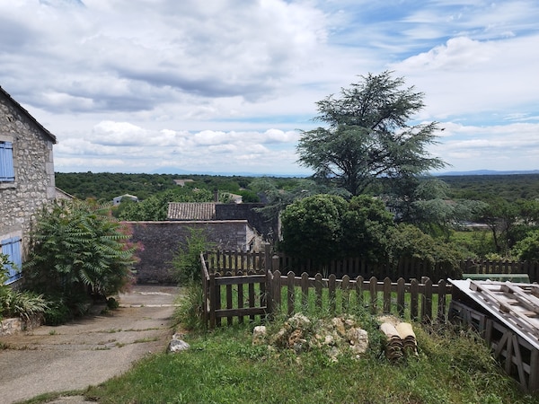 Pretty Sunny Village House With View And Garden - Ardèche