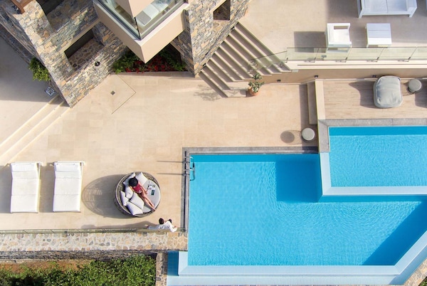 Magnificent Crete Villas | Villa Veritas | 3 Bedrooms | Private Infinity Heated Pool | Breathtaking Sea Views | Private Spa & Fully Equipped Gym | Shared Helipad | Close To Beach | Lasithi - Iraklion
