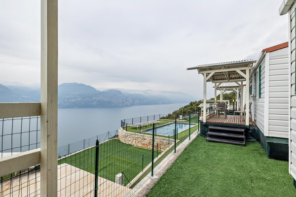 Mobile Home 'Ciclamino' Avec Vue Sur Le Lac, Wi-fi Et Climatisation - San Zeno di Montagna