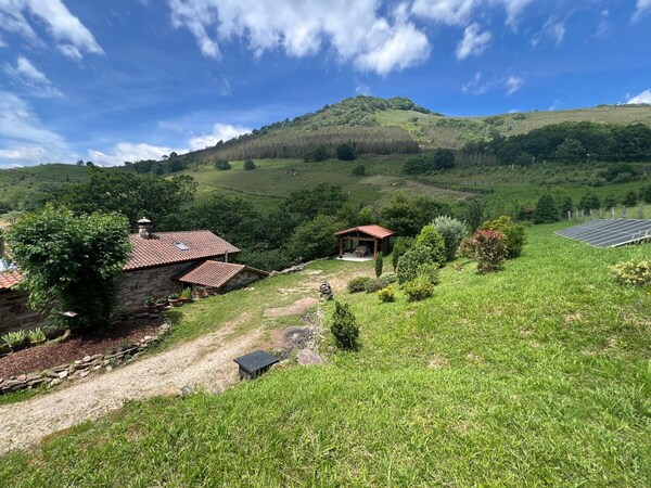 Magnífica Cabaña Vasca Para 12 Personas Con Gran Terreno Y Senderismo En Elgorriaga - Navarra