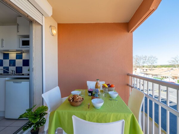 Joli Appartement Pour 4 Personnes Avec Climatisation, Wifi, Piscine, Terrasse Et Parking - Vias