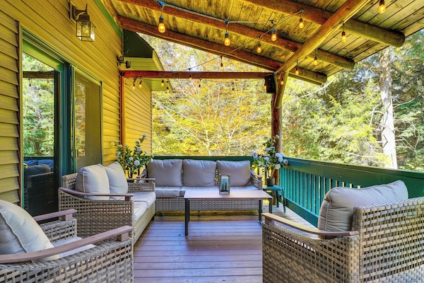 Private Deck & Fire Pit: Adirondack Family Home - Old Forge, NY