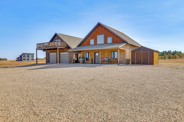 Balcony & Views: Sturgis 'Twin Peaks' Cabin - Bear Butte State Park, Sturgis