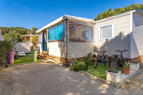 Mobilheim 'Bora Bora Canet En Roussillon' Mit Gemeinschaftspool, Privater Terrasse Und Klimaanlage - Torreilles