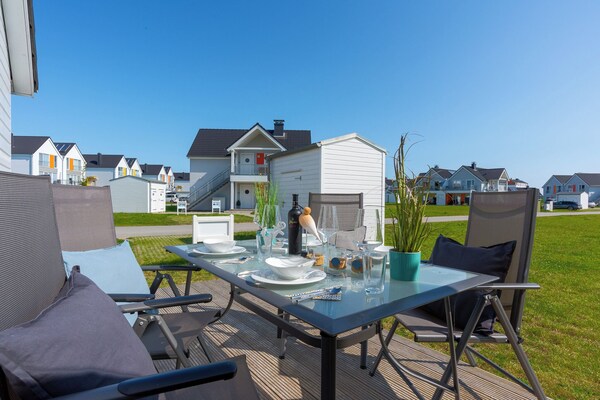 Strandbude - Infrarotsauna, Kamin, Dusche, Waschmaschine, 3 Tvs, Terrasse, Grill - Arnis