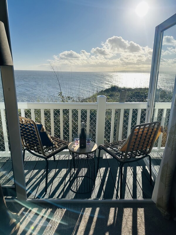 Roulotte-luxus-ensuite Dusche-blick Aufs Meer - Vale of Glamorgan