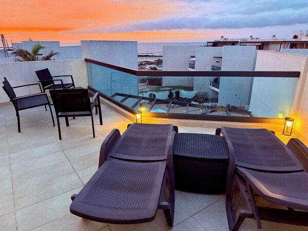 Ocean View First Line, Pool, Balcony And Rooftop, Casamar El Cotillo - La Oliva