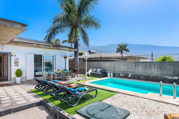 Private Heated Pool, Aircon, Fast Wifi, Bbq, Teide Views, Relax - Puerto de la Cruz