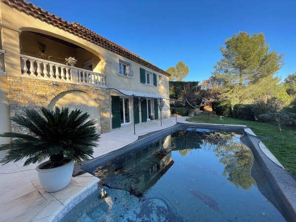 Idyllic Getaway Bas De Villa : Studio Private Pool Garden - La Crau