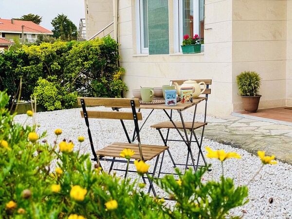 Casa Branca Cantabria: Spacious First Floor With Garden 500m From The Beach | Wifi/garaje - Miengo
