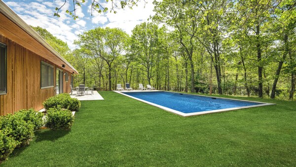 Serene Contemporary Home, Large Pool And Deck, Balcony, Tucked Away In... - East Hampton, NY