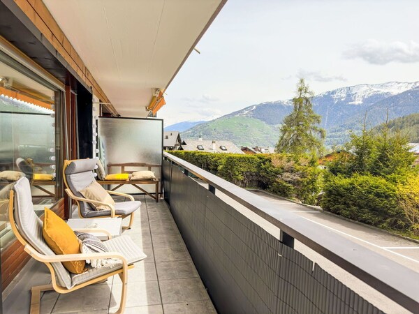 Joli Appartement Pour 4 Personnes Avec Wifi, Tv, Balcon Et Parking - La Tzoumaz