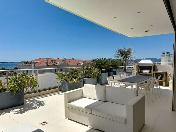 Penthouse 2b Apartment With 360º Views And Parking - Antibes