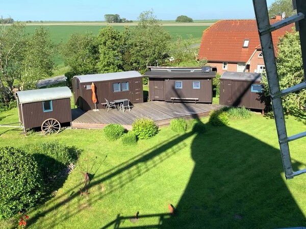 Mobile Home 'Traumwagen An Der Mühle' Avec Terrasse Privée, Jardin Partagé Et Wi-fi - Mer du Nord