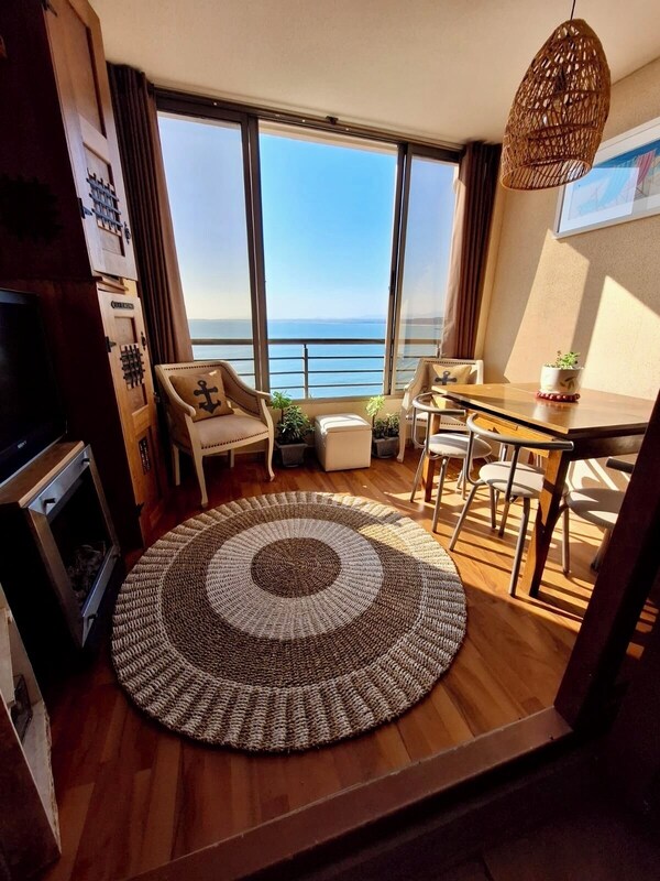 Apartment Concón With Sea View & Pool, 1br, Torre Molinos - Viña del Mar