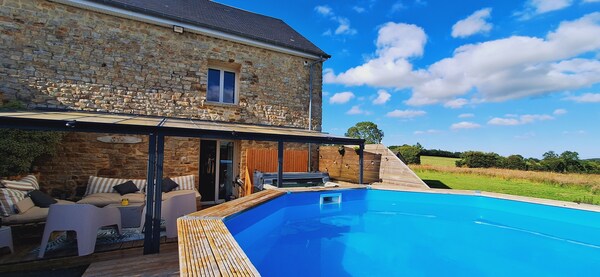 Gite Normandie 15 Personnes, Espaces Jeux & Détente,  Piscine, Salle De Reunion - Villers-Bocage