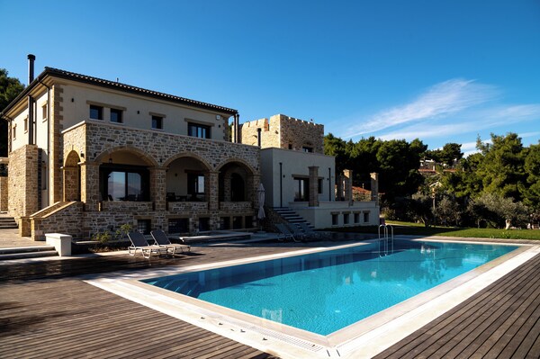Villa Kalamos/sea View And Pool Nearby Athens/tower - Eubea