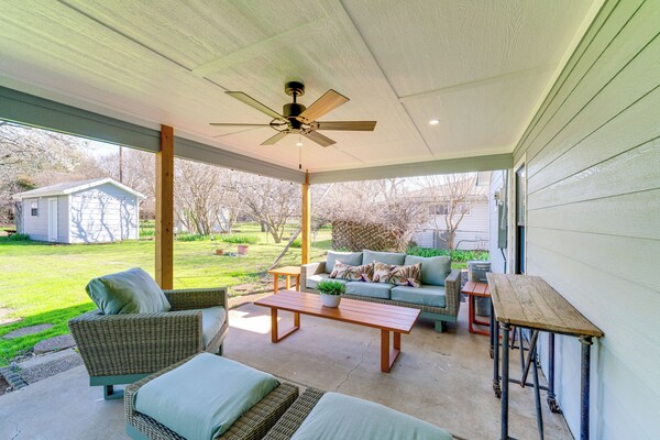 Covered Patio & Private Yard: Dallas Area Home - Irving, TX