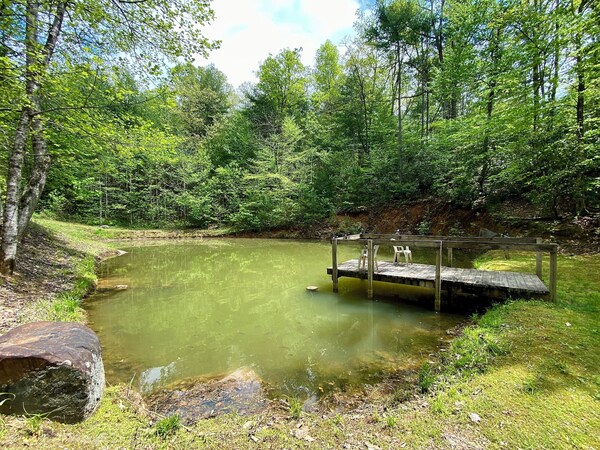 Luxury A-frame Cabin, Sleeps 12, Cedar Hot Tub, Game Room, Fishing Pond, Views - Chatsworth, GA