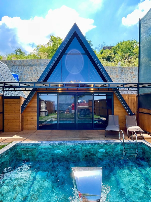 2+1 Heated Private Pool - Lake View - 5 Person Bungalow In Dibektaş - Sapanca