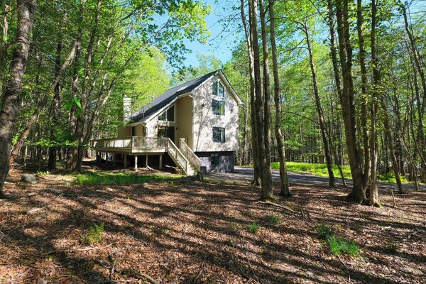 Family-friendly Resort! Scandinavian Cabin - Game Room, Hot Tub & Fire Pit - Pocono Pines, PA