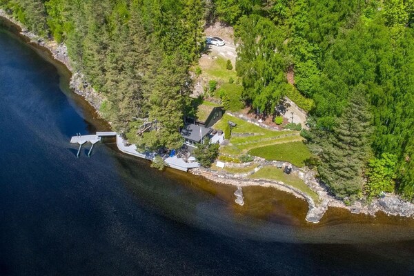 Cabin Pearl At Seljordsvatn With Its Own Annex, Jetty, Private Beach And Boat - Seljord