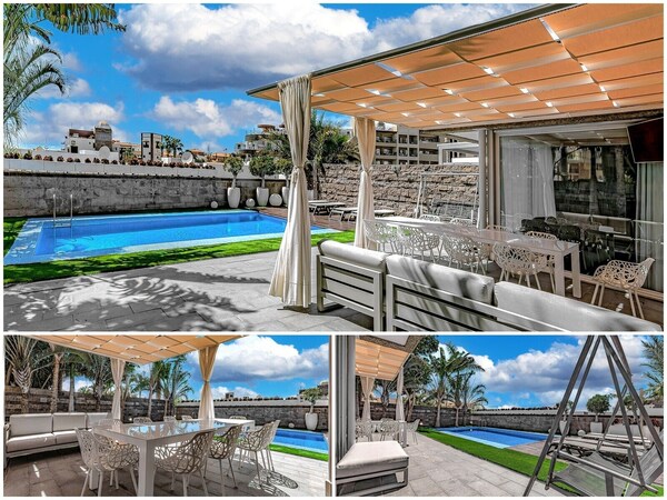 H38 Villa Pool@30c 6bathrooms Fully-air-conditioned Uktv Spacious In And Outside - Playa de las Américas