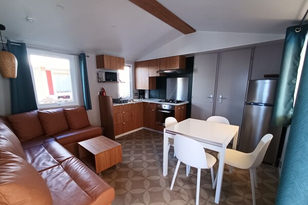 Mobil-home 6 Pers | Clim, Terrasse, Rivière | Camping Avec Piscine  Mialet - Mialet