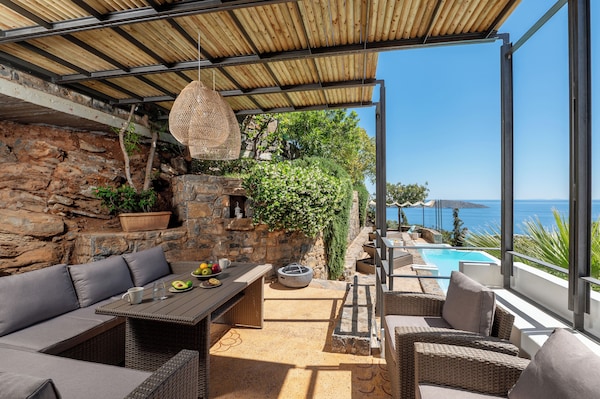 Refined Mediterranean Design With Panoramic Sea Views And Stunning Infinity Pool - Elounda