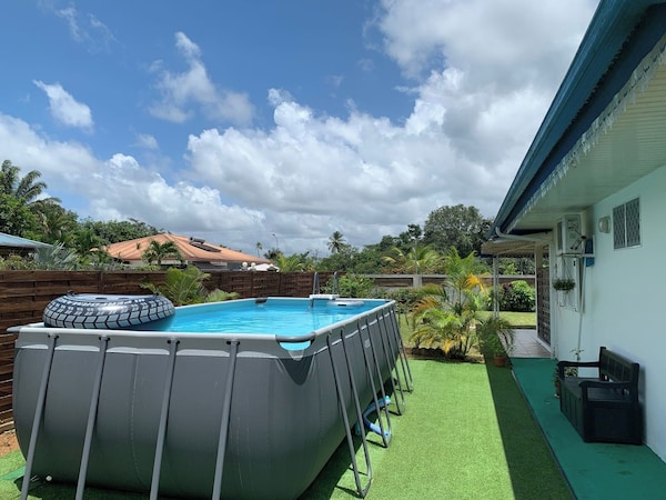 Family Vacation Home, Swimming Pool, Wifi, Barbecue, Parking, Games - French Guiana