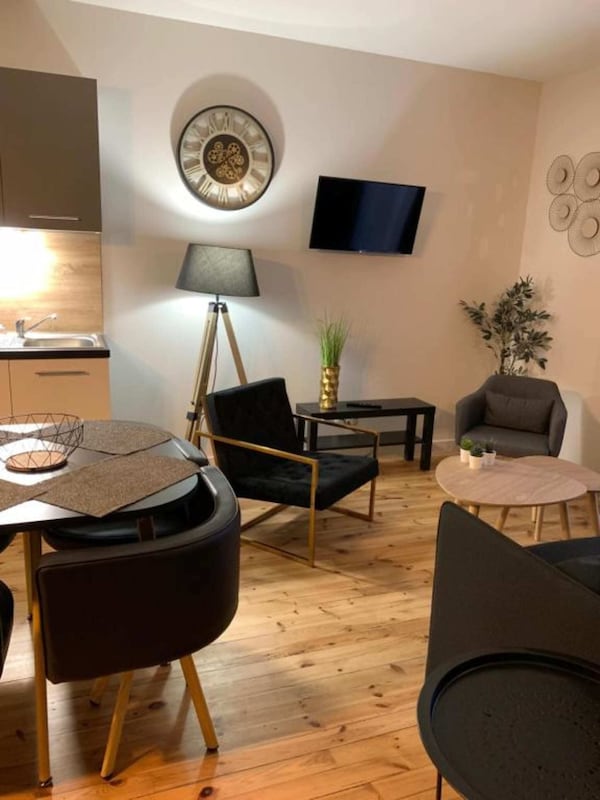 Appartement 4 Personnes Climatisé 1 Chambre + Canapé Convertible Puy De Jumes A03 - Châtel-Guyon