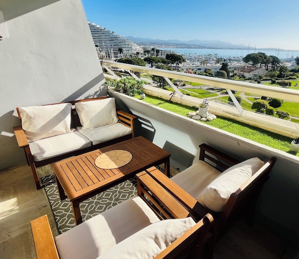 Apartment Marina Baie - Sea And Garden View - Air Conditioning - Villeneuve-Loubet