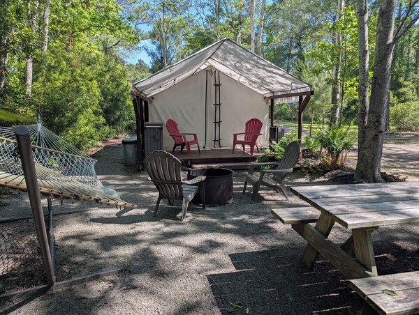 The Rustic Glamping Tent Where Coastal Charm Awaits  2 Miles From Holden Beach - Oak Island, NC