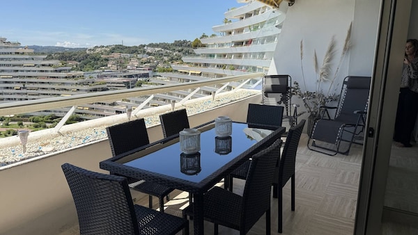 Appartement 3p Magnifique Vue Mer Wifi Box Bat Ducal - Villeneuve-Loubet