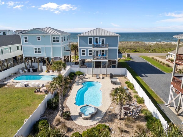Ocean Views! Pool, Spa, Private Backyard In Oki - Oak Island, NC
