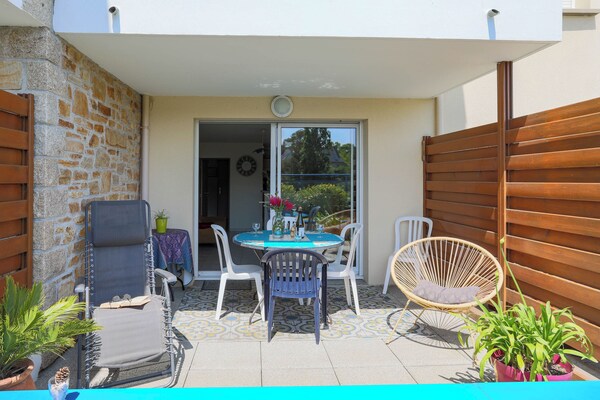 Appartement 'T2 Avec Terrasse Proche Plages' Met Uitzicht Op Het Meer, Privé Terras En Wifi - Hillion