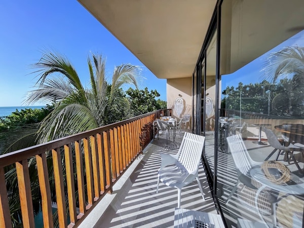 Garden 2br Apt Steps From The Beach W/pool View - Holbox