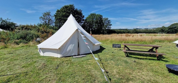 Dog Friendly Cozy Bell Tent With Log Burner - North Wales