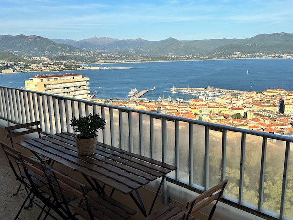 T5 Apartment - Breathtaking View Of The City, Sea And Mountains - Département Corse-du-Sud