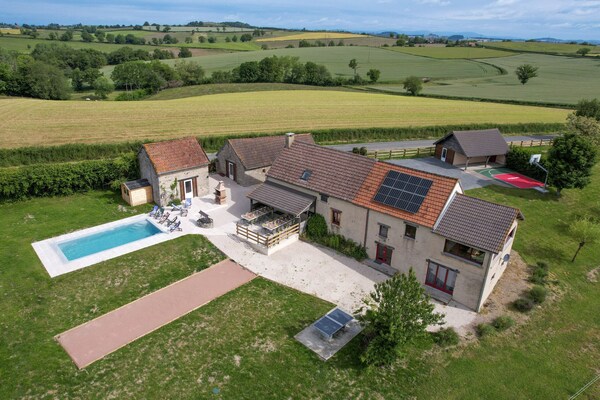 So Villa Molise Au Blanc (71) - Heated Pool - Sauna - 2h From Lyon - 30p. - Saône-et-Loire