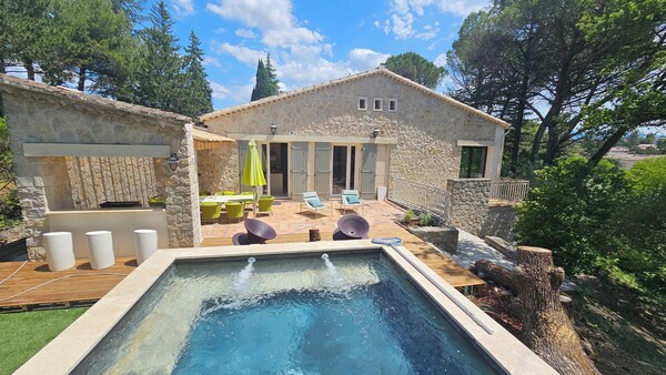 Vaison City Center Villa Calou With Swimming Pool In 4000m2 Park, Magnificent View - Vaison-la-Romaine
