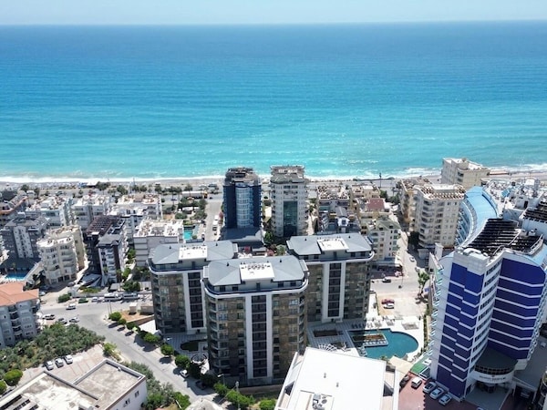 Luxury 1+1 Bedroom Apartment In Alanya 5 Min Walk To Beach  Pool, Spa & Security - Oba