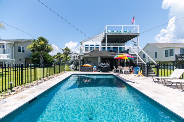 Marysol:edisto Oceanfront Home + Guest House; 6br, Private Pool, Beach & Ocean Views - Edisto Beach, SC