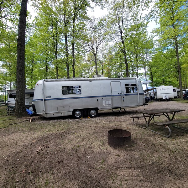Vintage Trailer Nestled Into A Beautifully Wooded Campground - Torch Lake, MI