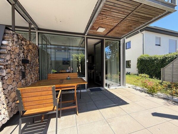 Modern See Und Mehr Apartment 3 With Covered Terrace And Garden View - Meersburg