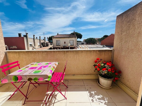 Argelès-sur-mer - T2 Cabine Meublé Avec Clim Et Terrasse à 50m De La Plage - Argelès-sur-Mer