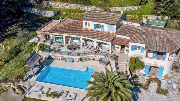 Mas Provençal Con Piscina Con Vista Al Mar (Opción Barco - Sólo En Julio) - Tourrettes-sur-Loup