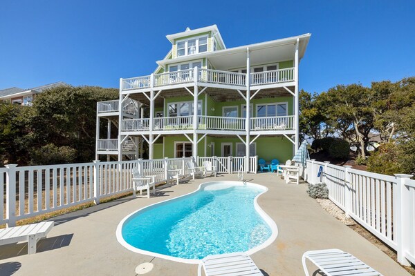 Oceanview With Elevator, Private Pool, Golf Cart, In Spinnakers Reach Community - Emerald Isle, NC