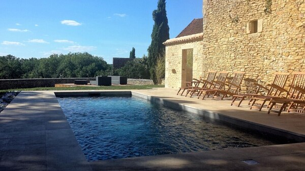Lauzière Authentique Maison Avec Une Vue Imprenable Et Une Piscine Privée - Terrasson-Lavilledieu
