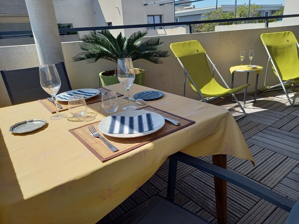 Ideally Located Apartment, 200m From Sarail Beach, Left Bank. - Palavas-les-Flots